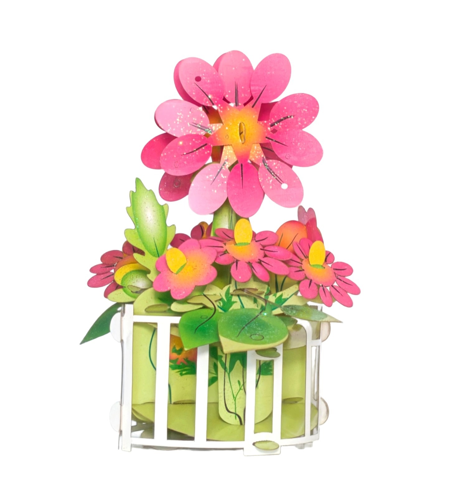Pink Fall Flowers Popup card #21 - Smart Paper Cuts