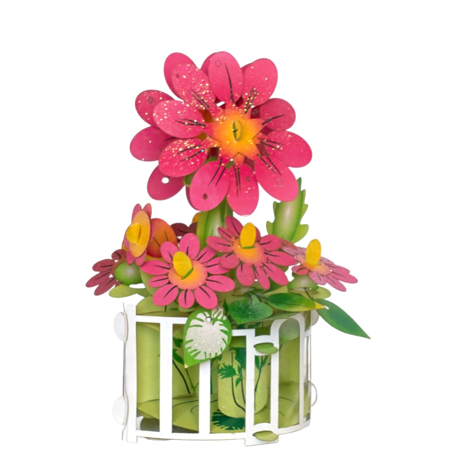 Pink Fall Flowers Popup card #21 - Smart Paper Cuts