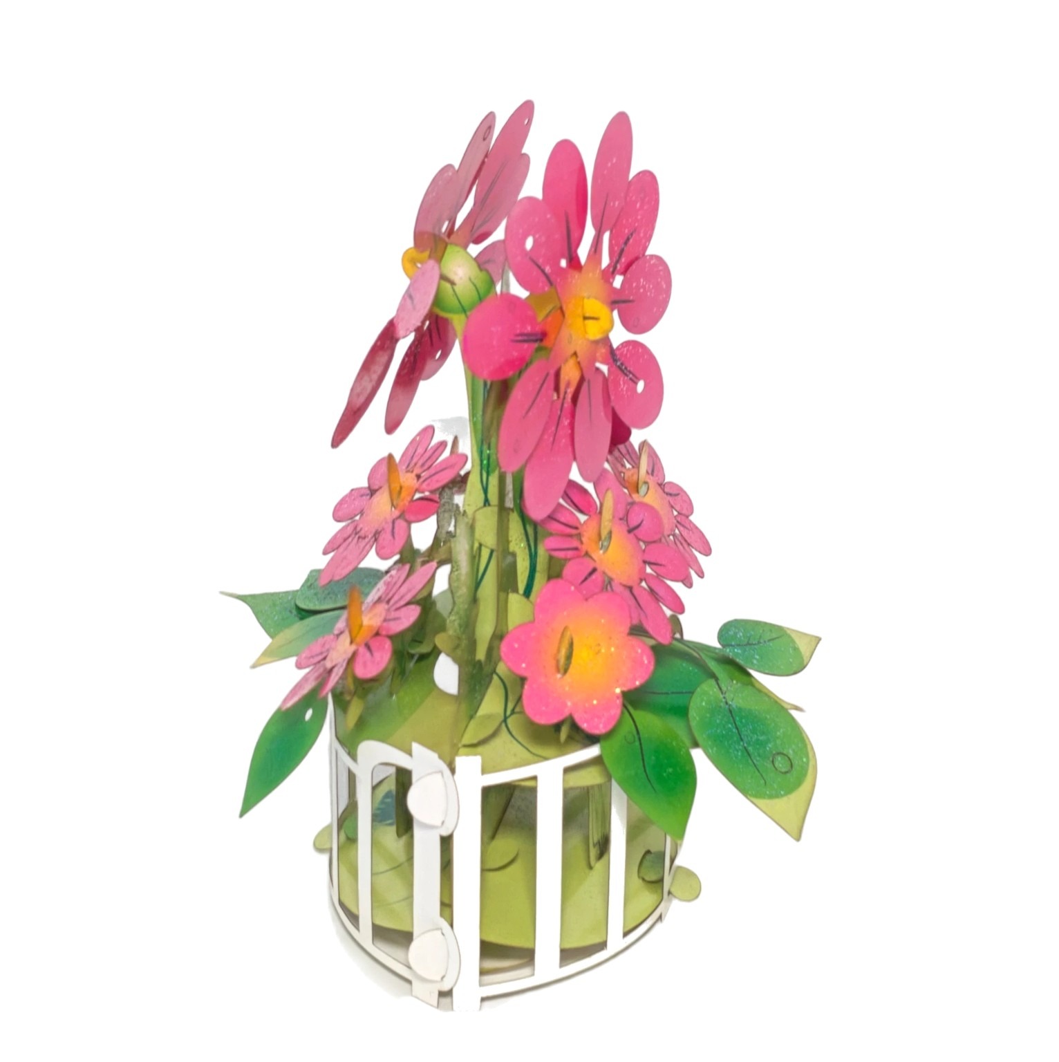 Pink Fall Flowers Popup card #21 - Smart Paper Cuts